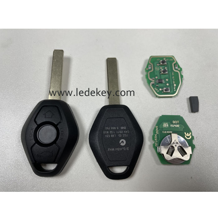 BMW EWS Systerm 3 button remote key with 2 track blade with 433MHZ ...