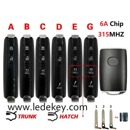 Mazda Smart Car Key with 315Mhz 6A Chip PN BCKA-675RYA FCC WAZSKE11D01 ...