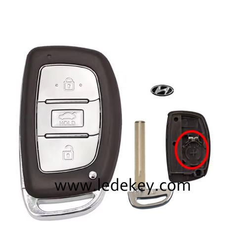 For Hyundai 3 button remote key shell with battery clamp