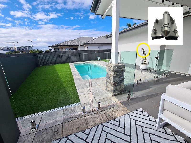 Spring Hinge for Pool Gate Fence, 180 Degree Glass to Glass