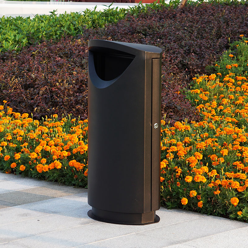 Round Modern Outdoor Metal Litter Bin,Steel Waste Bins
