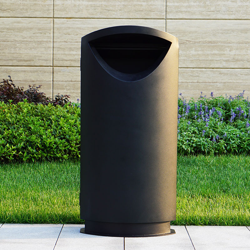 Round Modern Outdoor Metal Litter Bin,Steel Waste Bins