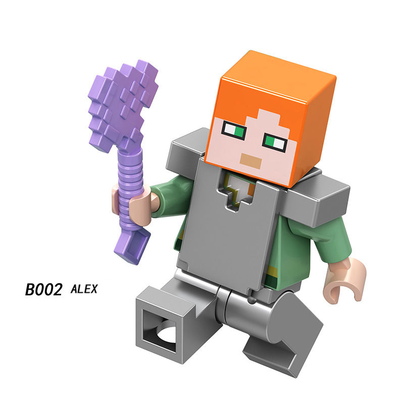 B001-008 Mini World Minecraft Minifigures Building Blocks Zombie Pigman ...