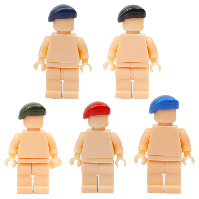 MOC WW2 US Soldier Minifigures Helmet Berets Building Blocks Military ...