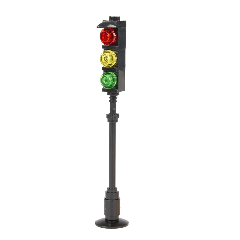 MOC City Road Minifigures Traffic Sign Building Blocks Brick Toys