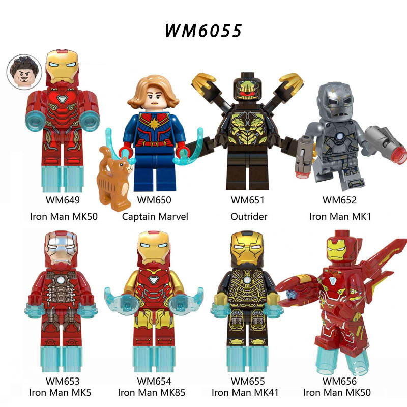 WM6055 Super Heroes Minifigures Iron Man Building Blocks Bricks Toys