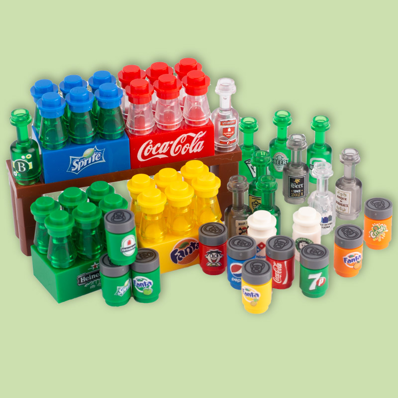 MOC City Minifigures Soda Drinks Building Blocks Brick Toys
