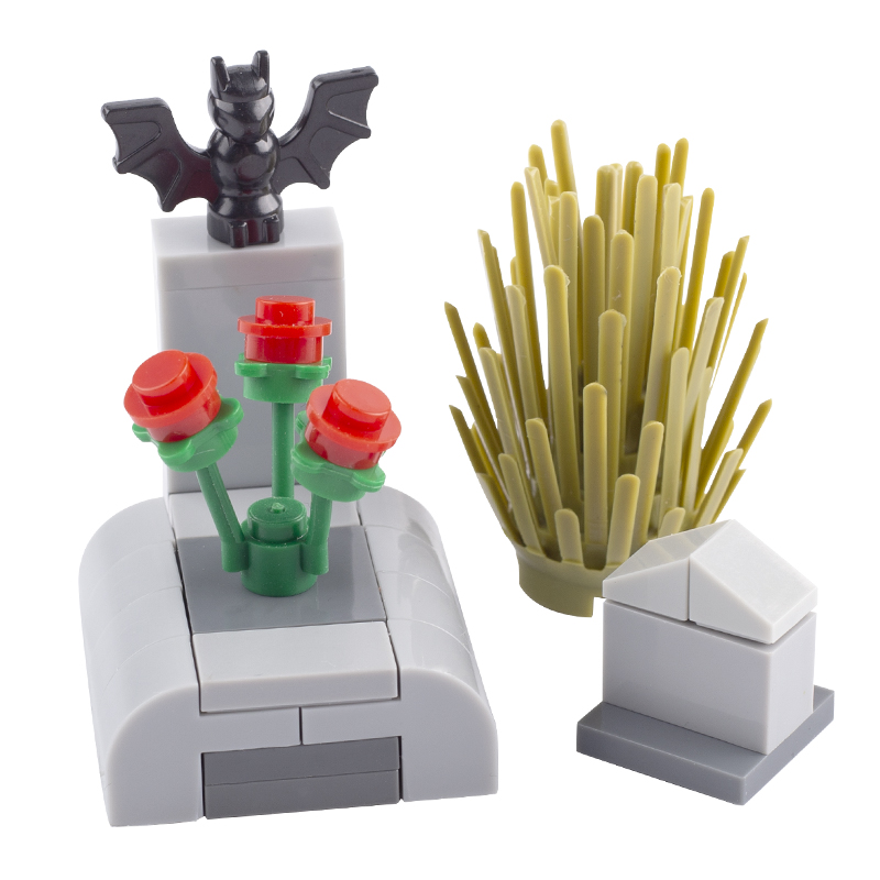 City Halloween Cemetery Figures Building Blocks Tombstone Spider Ghost ...