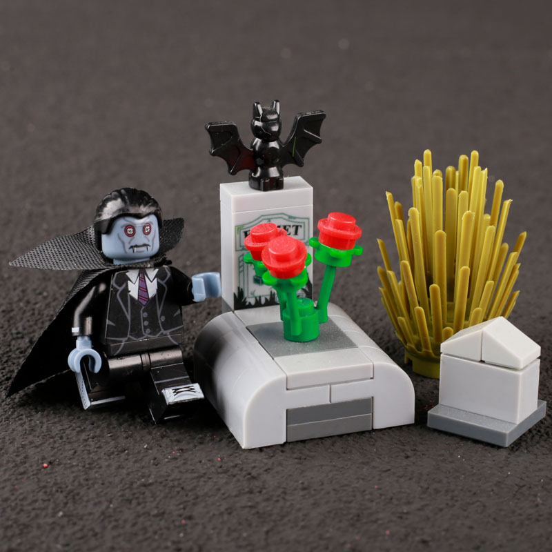 MOC Printed Tombstone Halloween Cemetery Building Blocks Ghost Vampire ...