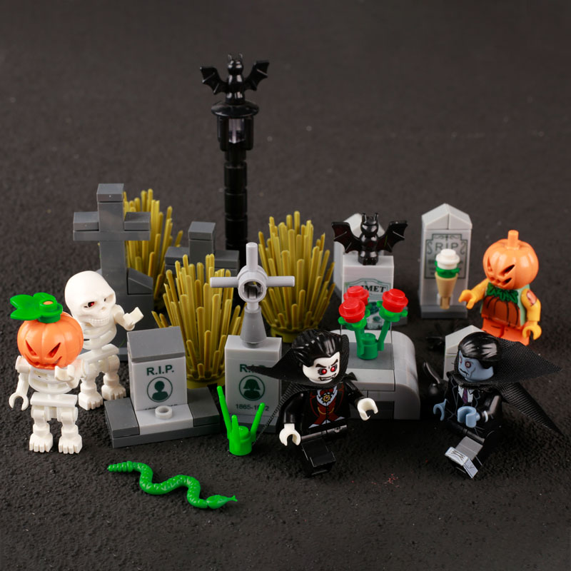 Halloween Cemetery Ghost Vampire Pumpkin Minifigures Building Blocks ...