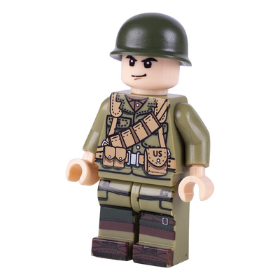 WW2 US Military Minifigs Building Blocks Army Armored SWAT Weapons Gun ...