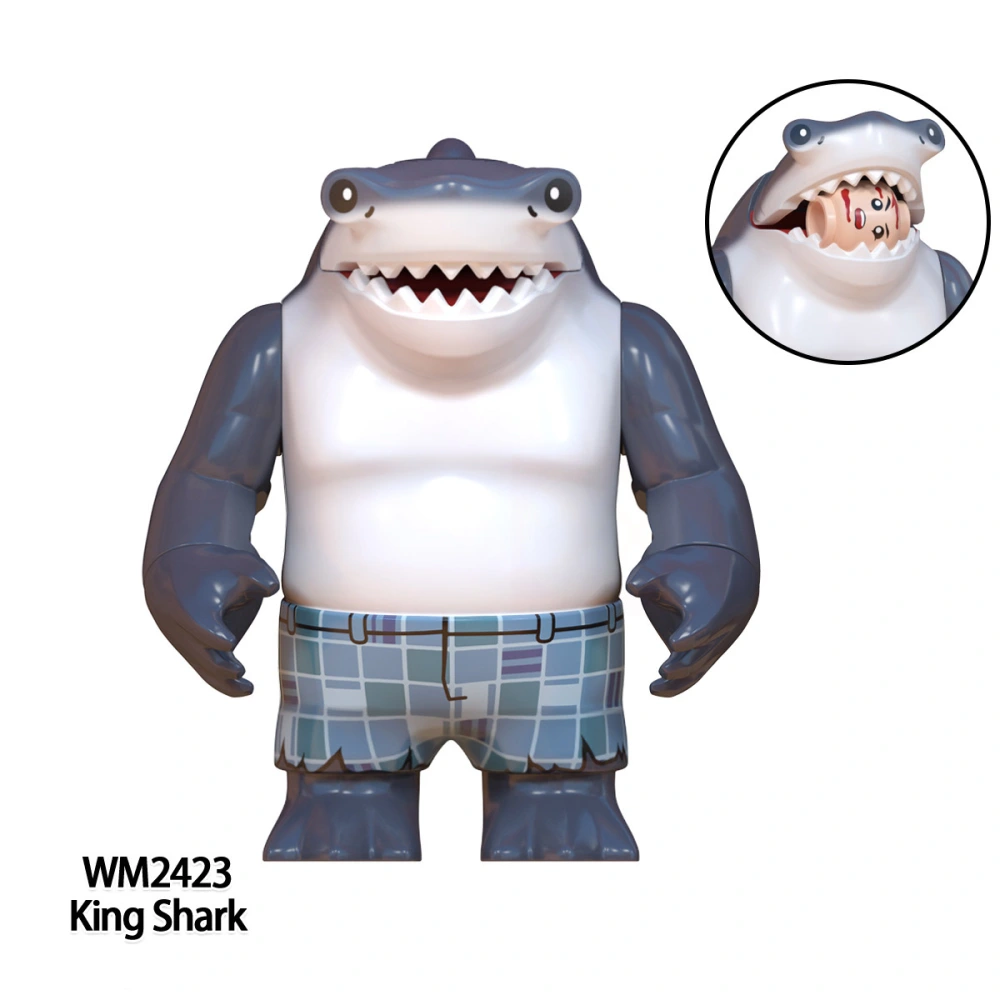 WM2423 WM2424 Marvel Cartoon King Shark Minifigures Building Blocks ...