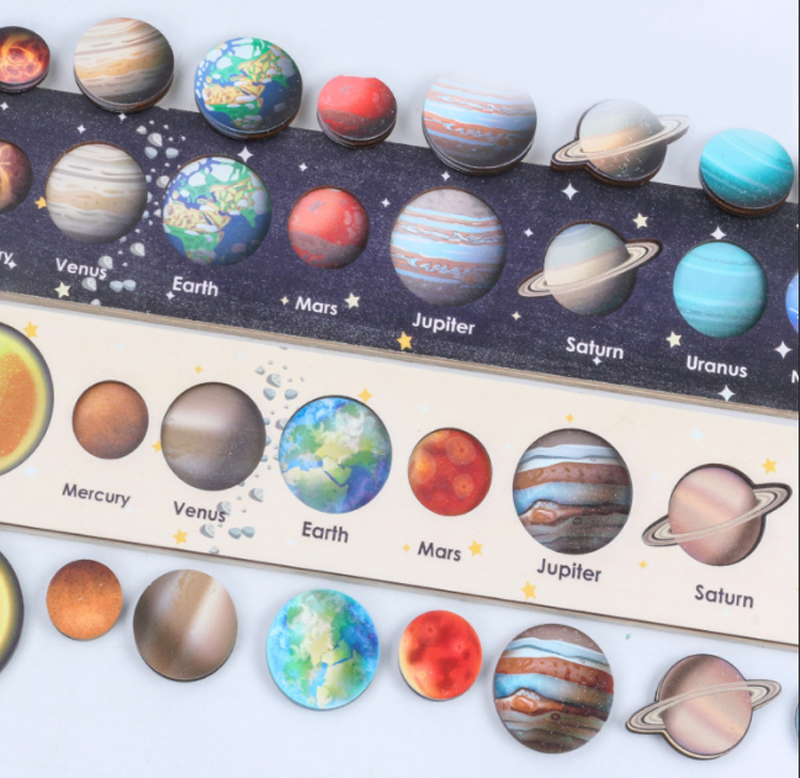 Discover the Wonders of Space with Handcrafted Wooden Planets Puzzle