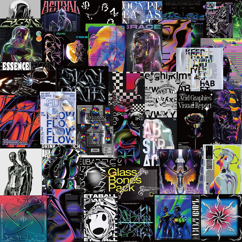 Psychedelic Acid Graphic Art Graffiti Stickers Decorative Cool Kids ...