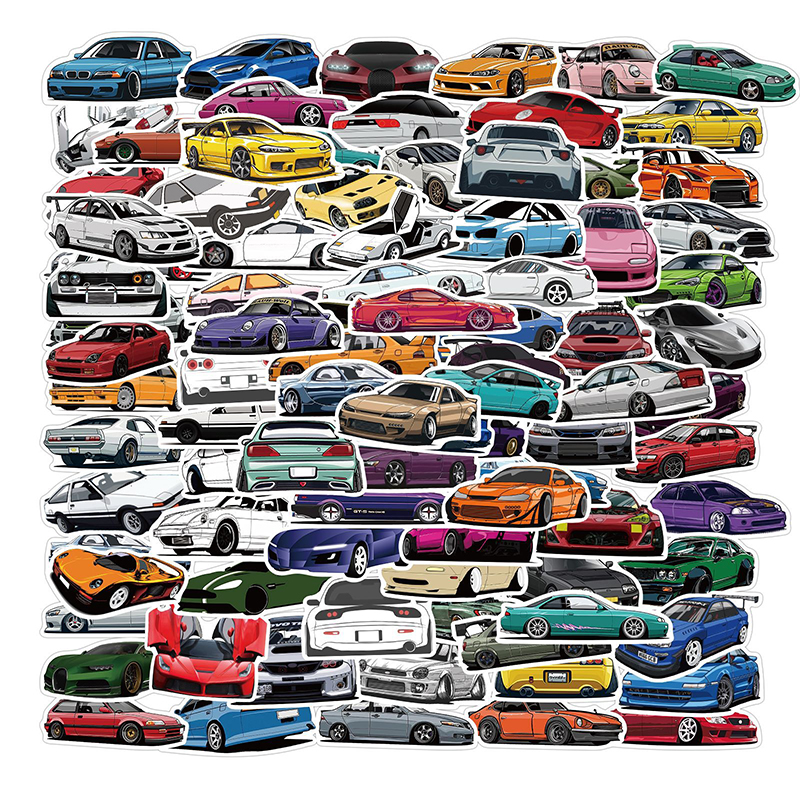 Cartoon Car Stickers delightful Fun Creative Decorative skateboard