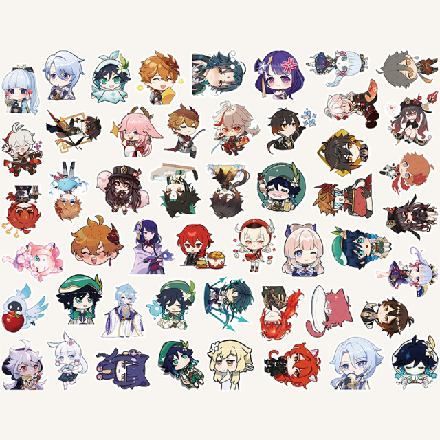 Adorable Genshin Impact Character Decorative Scrapbooking Guitar Stickers