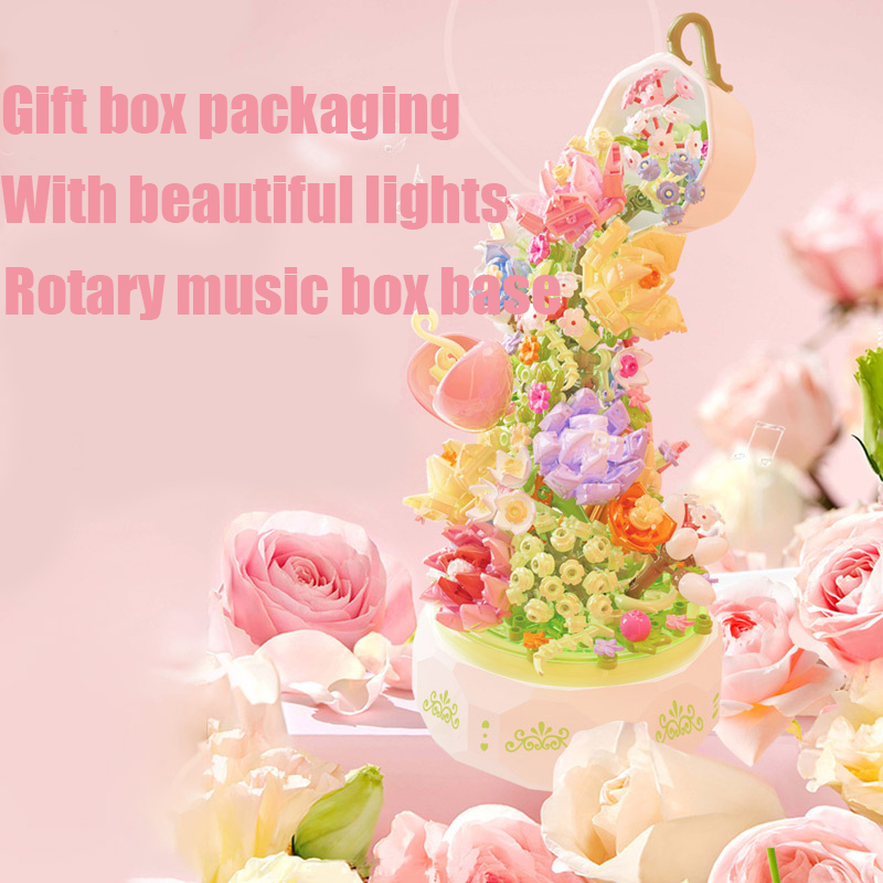 Lighting Music Box Floriculture Building Blocks DIY Home Bricks Kit