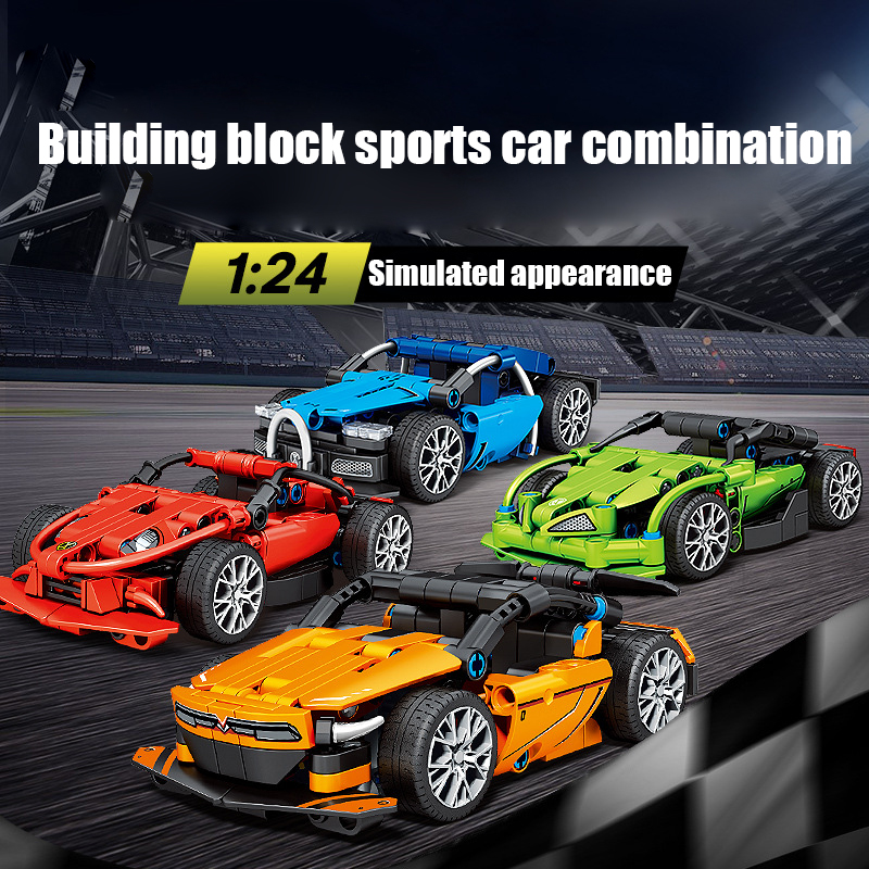 Building Blocks Racing Car Rubber Assembled Classic Decorative Boys