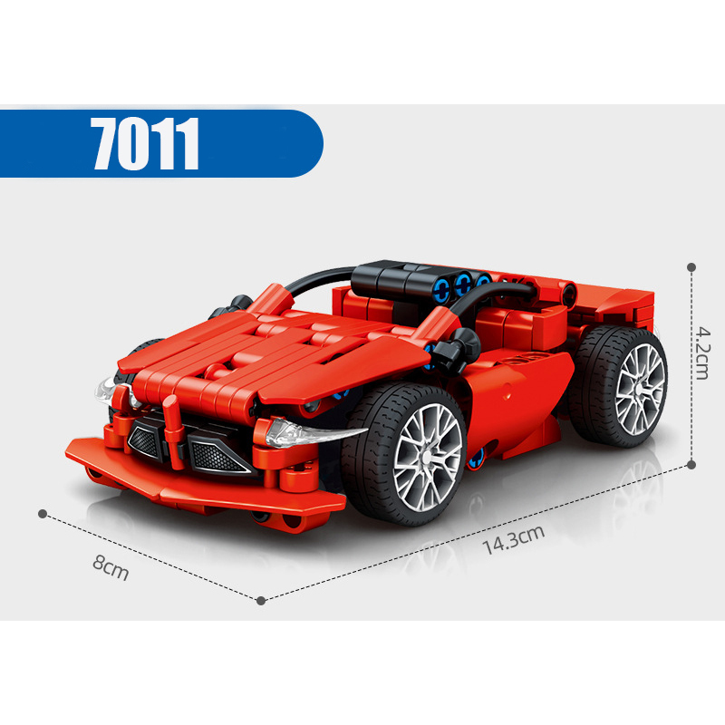 Building Blocks Racing Car Rubber Assembled Classic Decorative Boys