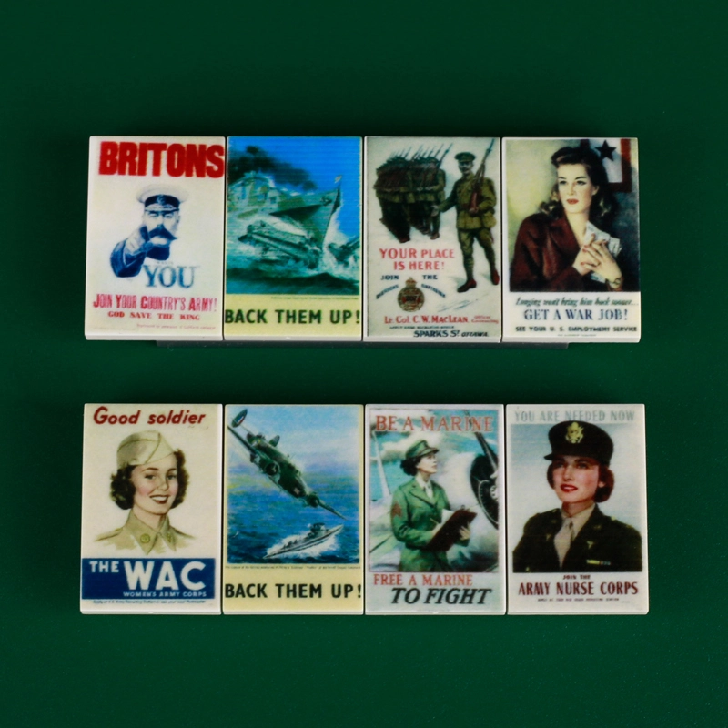 WW2 Sodier Poster Building Blocks Murals Brick Model Toys For Children