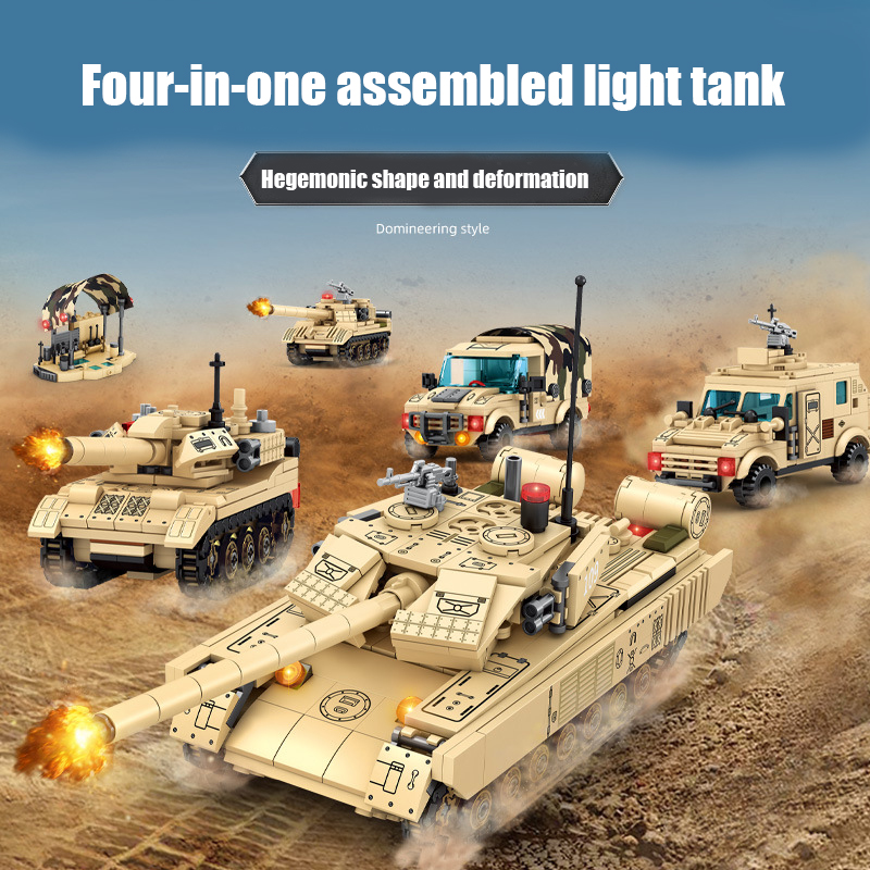 Military Tank Fighter Building Blocks Tank Soldier Weapon Minifigures
