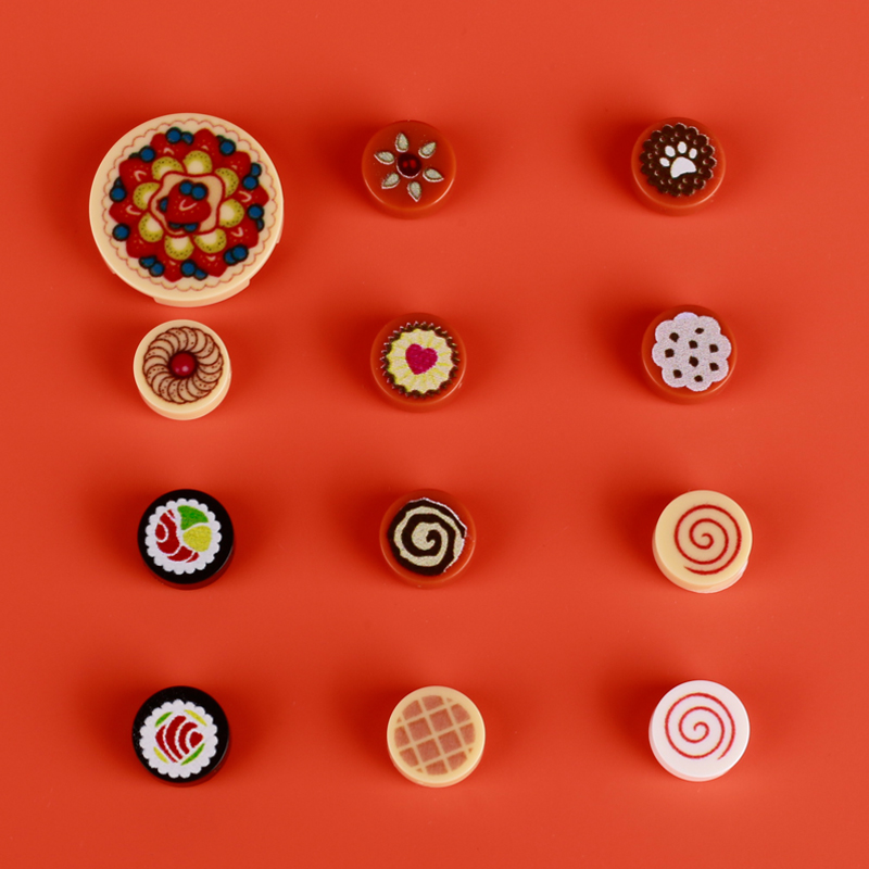 Mini Food Series Printed Blocks Sushi Cake Roll Dessert Building Blocks ...