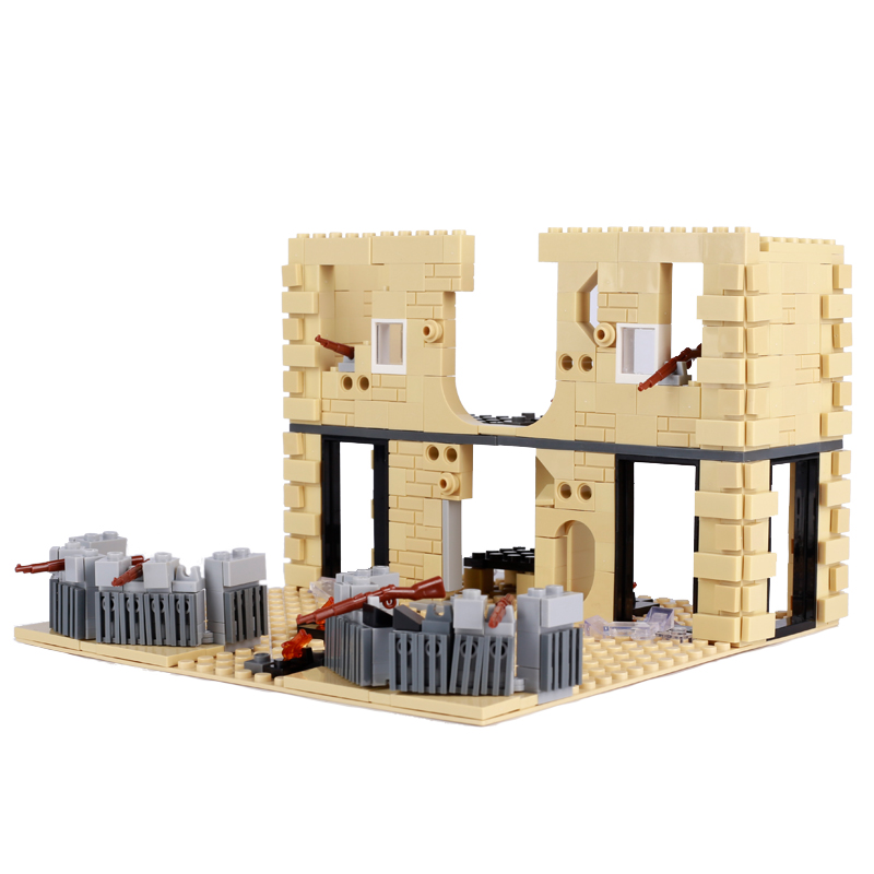 Military Bricks War Ruin Gun Accessories Kid Gift Compatible with LEGO