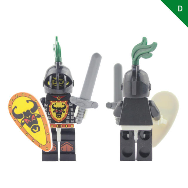 AX9807 Medieval Ox King Knight Minifigs Bricks Military Warrior Weapon