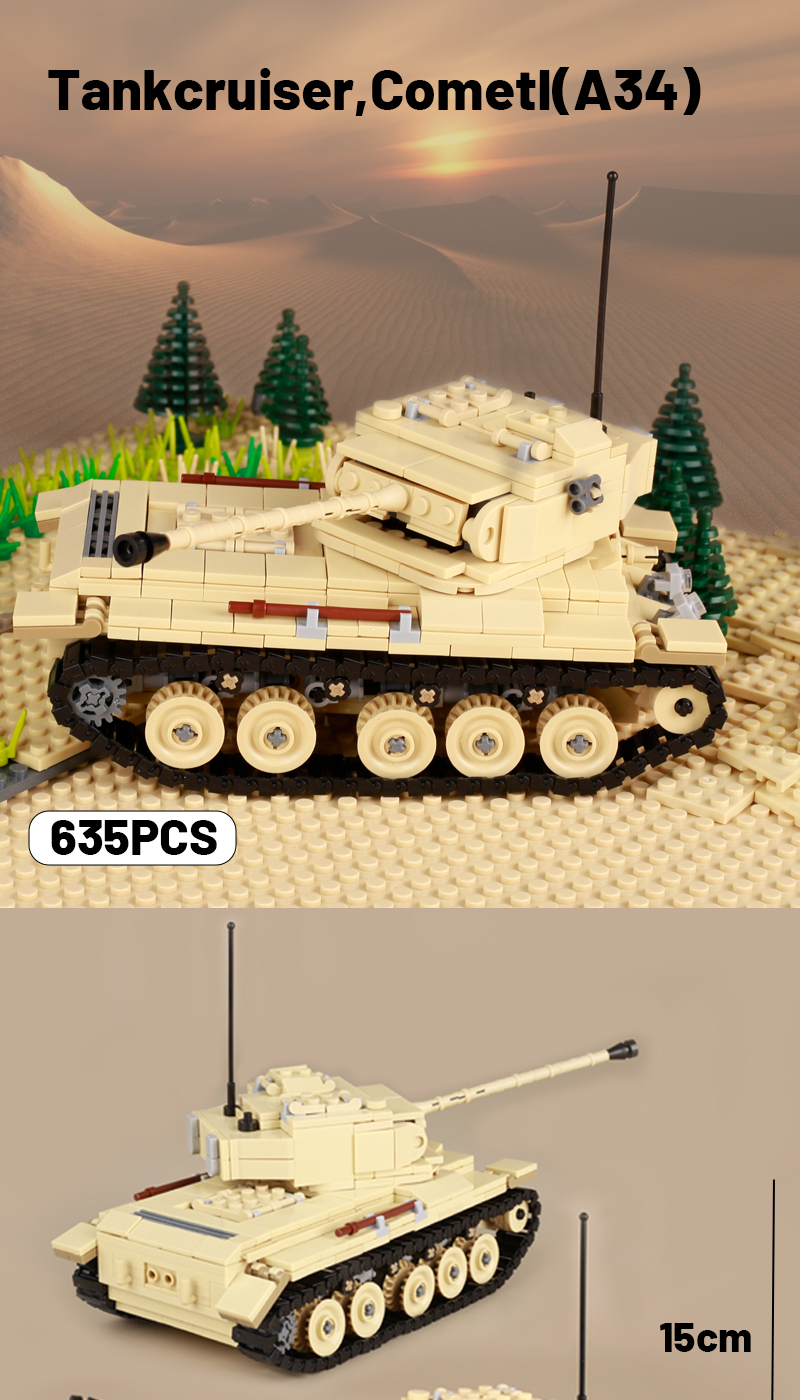 British Military Comet Cruising Tank Brick Weapon Gun War Wheel Soldier