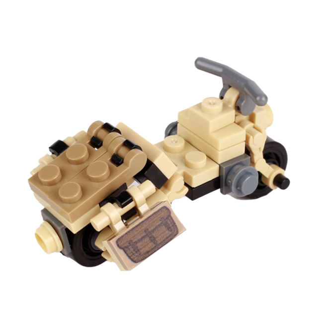 DKW North African Motorcycle Bricks Weapon War Wheel Soldiers Minifigs