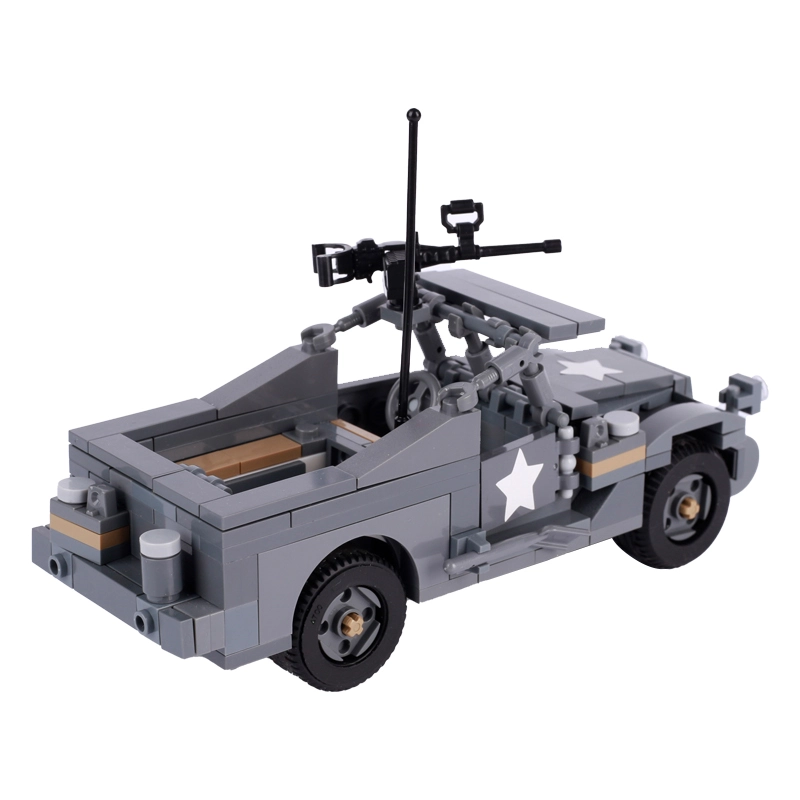 MOC US Military M3A1 Reconnaissance Vehicle Bricks Minifigs Car Wheel