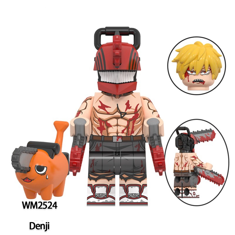 Chainsaw Man Anime Series Minifigs Bricks Accessories Weapon Chain Toy