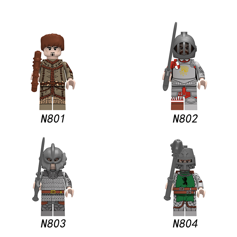 Medieval Series Knight Army Soldiers Minifigs Bricks Stick Weapon Part