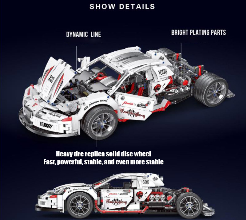 New Supercar Explosive Modification Series Bricks Racing Car Model Boy