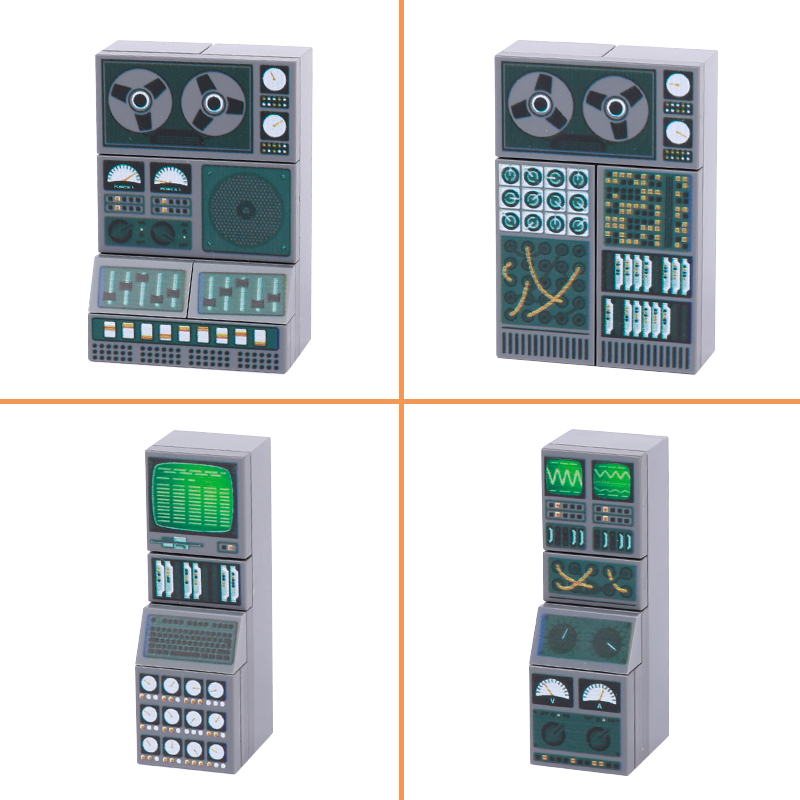 MOC City Computer Control Center Printed Bricks Games Host Monitor Toy
