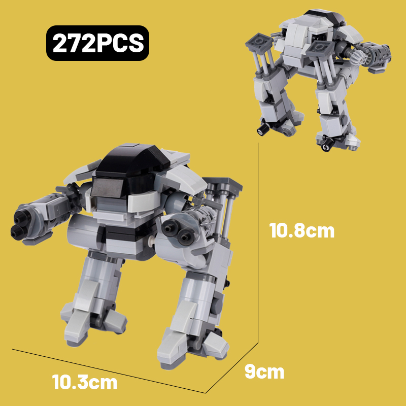 MOC RoboCop Series ED209 Robot Bricks Minifigs Kit Model Compatible