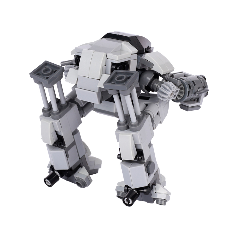 MOC RoboCop Series ED209 Robot Bricks Minifigs Kit Model Compatible