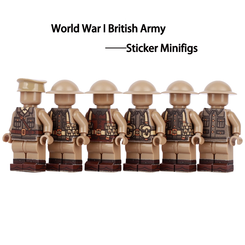 British Army Sticker Military Set Gun Minifigs Bricks Accessoories Toy