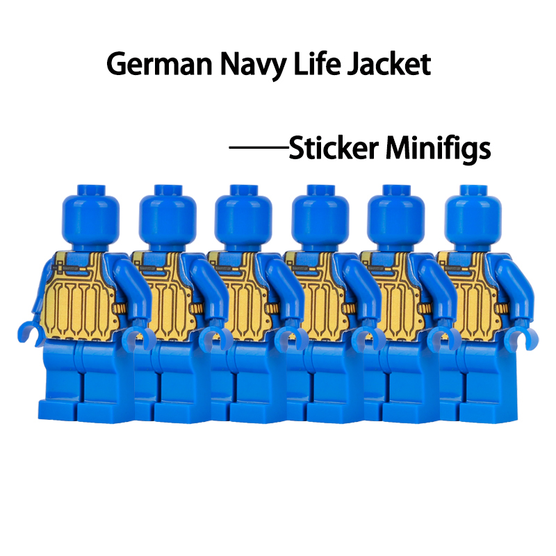 German Navy Life Jacket Sticker Military Minifigures Bricks Boys Gifts
