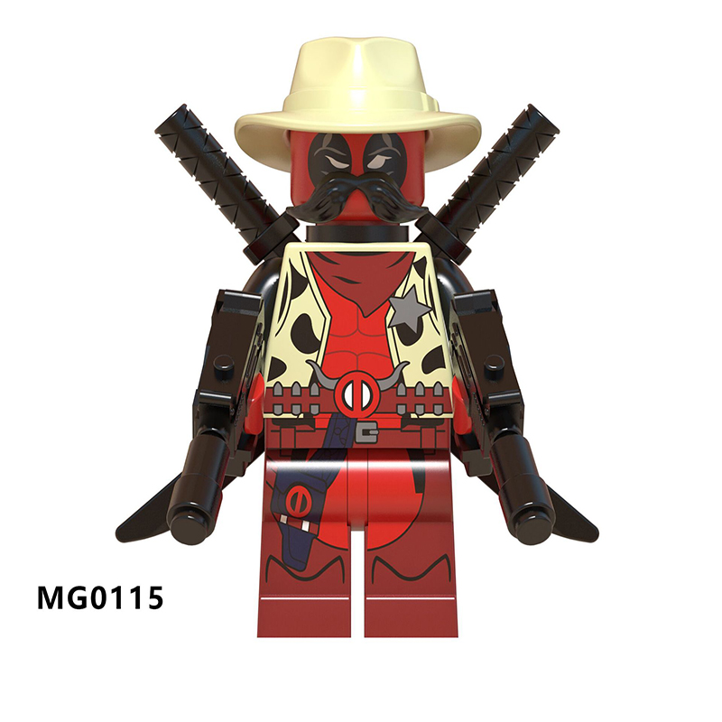 Marvel Series Cowboy Deadpool Minifigs Car Decoration Bricks Compatible