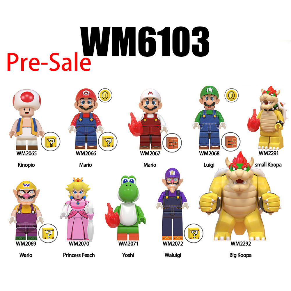 Mario Minifigs Bricks Princess Peach Yoshi Hat Accessories Conpatible