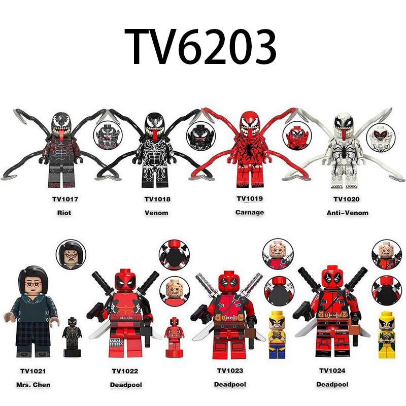 Marvel Venom Deadpool Minifigs Bricks Riot Mrs. Chen The Avengers Boys