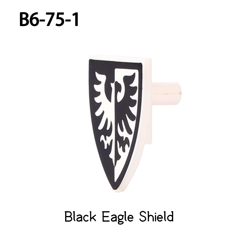 Medieval Army Shield Minifigs Bricks Black Cross Accessories Compatible