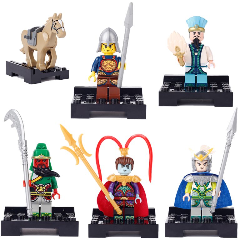 Three Kingdoms Infantry War Horse Bricks Kids Weapon Army Collection