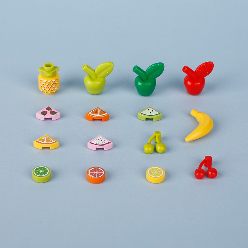 MOC City Fruit Set Series Printed Bricks Banana Cherry Dragon Fruit