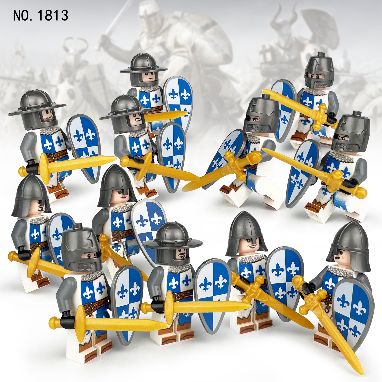 Medieval Castle Soldiers Minifigs Bricks Parts War Accessories Parts