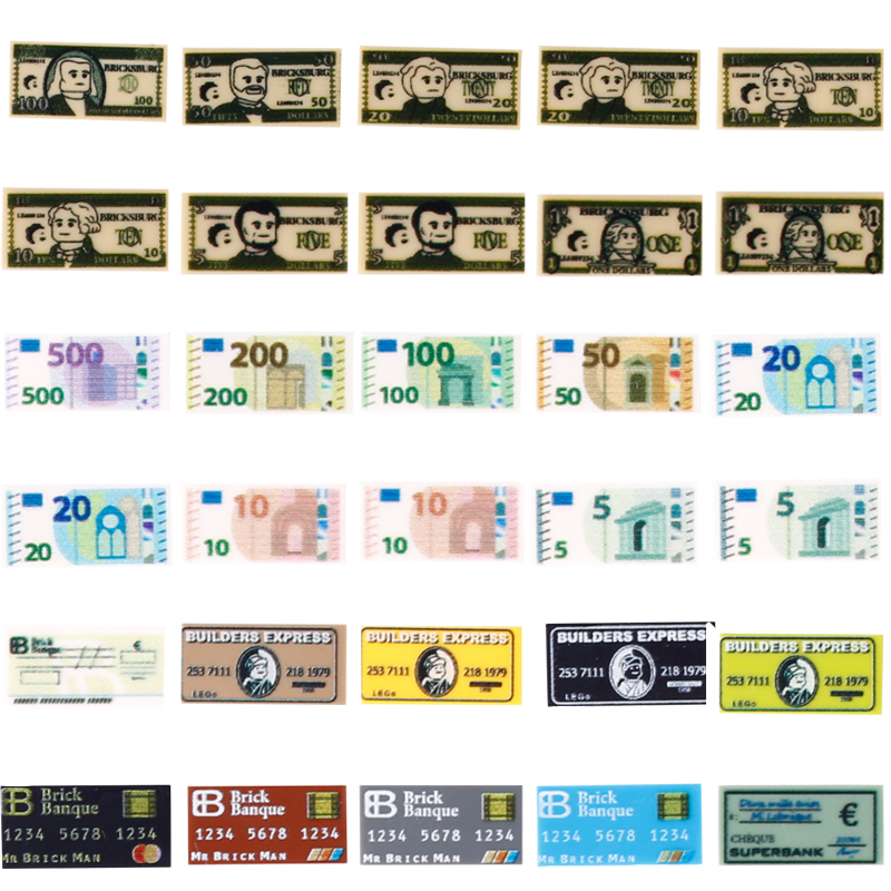 City Coin Series Bricks DIY Dollar Euro Set Kids Kits Game Compatible