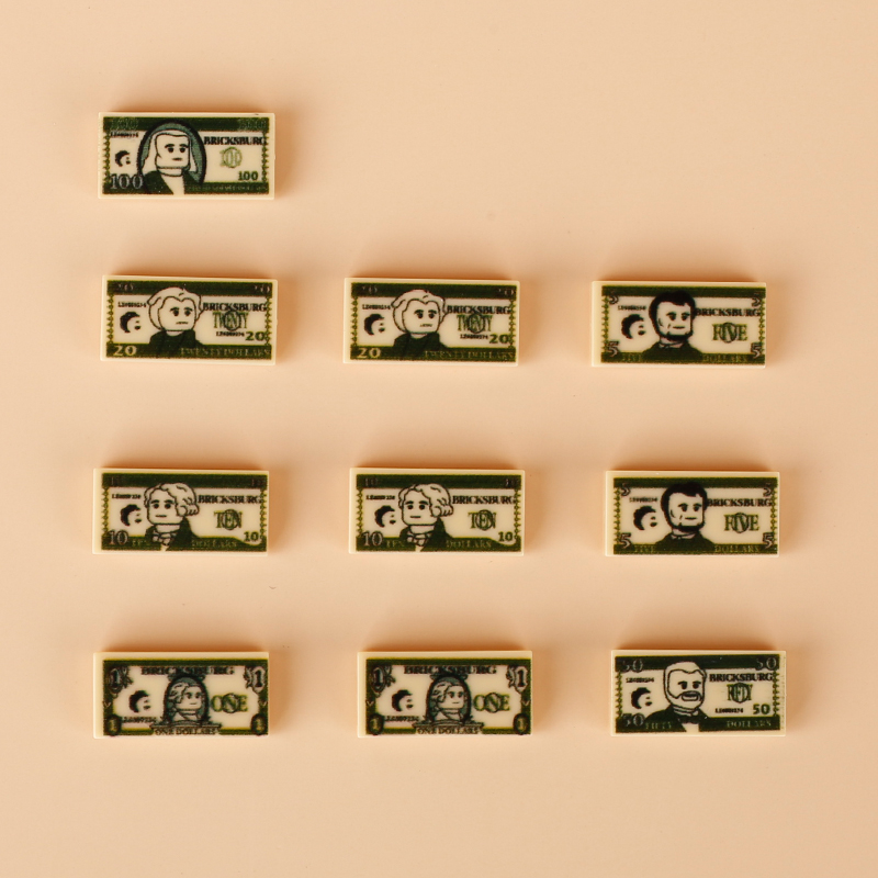 City Coin Series Bricks DIY Dollar Euro Set Kids Kits Game Compatible