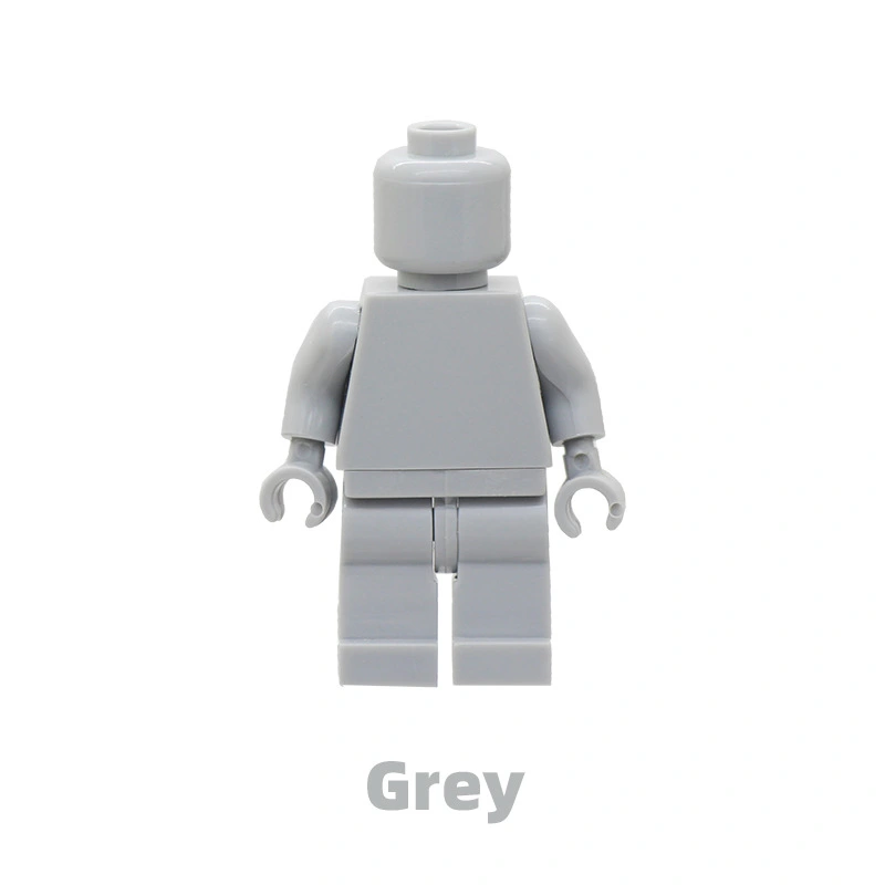MOC Monochrome Minifigure Building Blocks Blank Plain Solid Torso