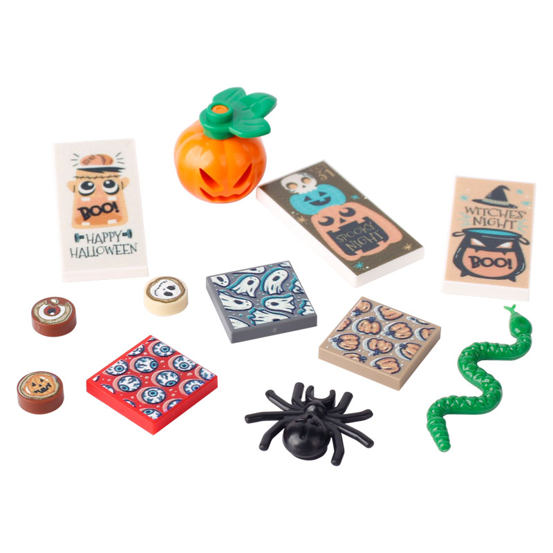 MOC Halloween Series Printed Bricks Accessories Parts Compatible Toys